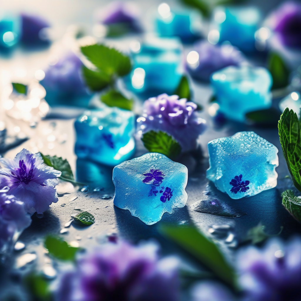 Design Easy AI繪圖生成器 -High-angle shooting, blue desk, light blue and ...