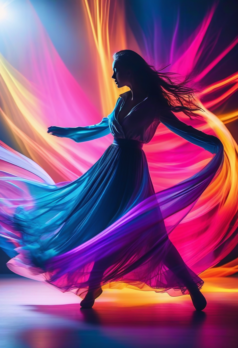 Design Easy AI繪圖生成器 -Dancing girl, color space, full body shot ...